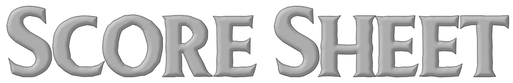 Score Sheet | The Scare Factor